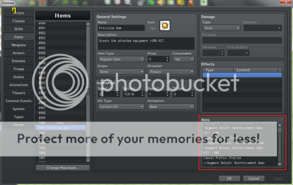 Yanfly's Attachable Augments problem | RPG Maker Forums